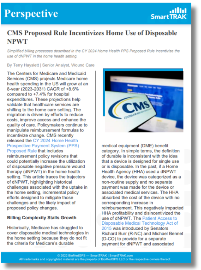 CMS Proposed Rule Incentivizes Home Use of Disposable NPWT